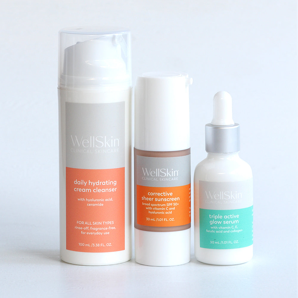 everyday active essentials set (cleanse, hydrate, spf)– WellSkin ...
